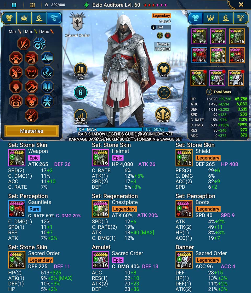 Ezio Auditore | Raid Shadow Legends - AyumiLove